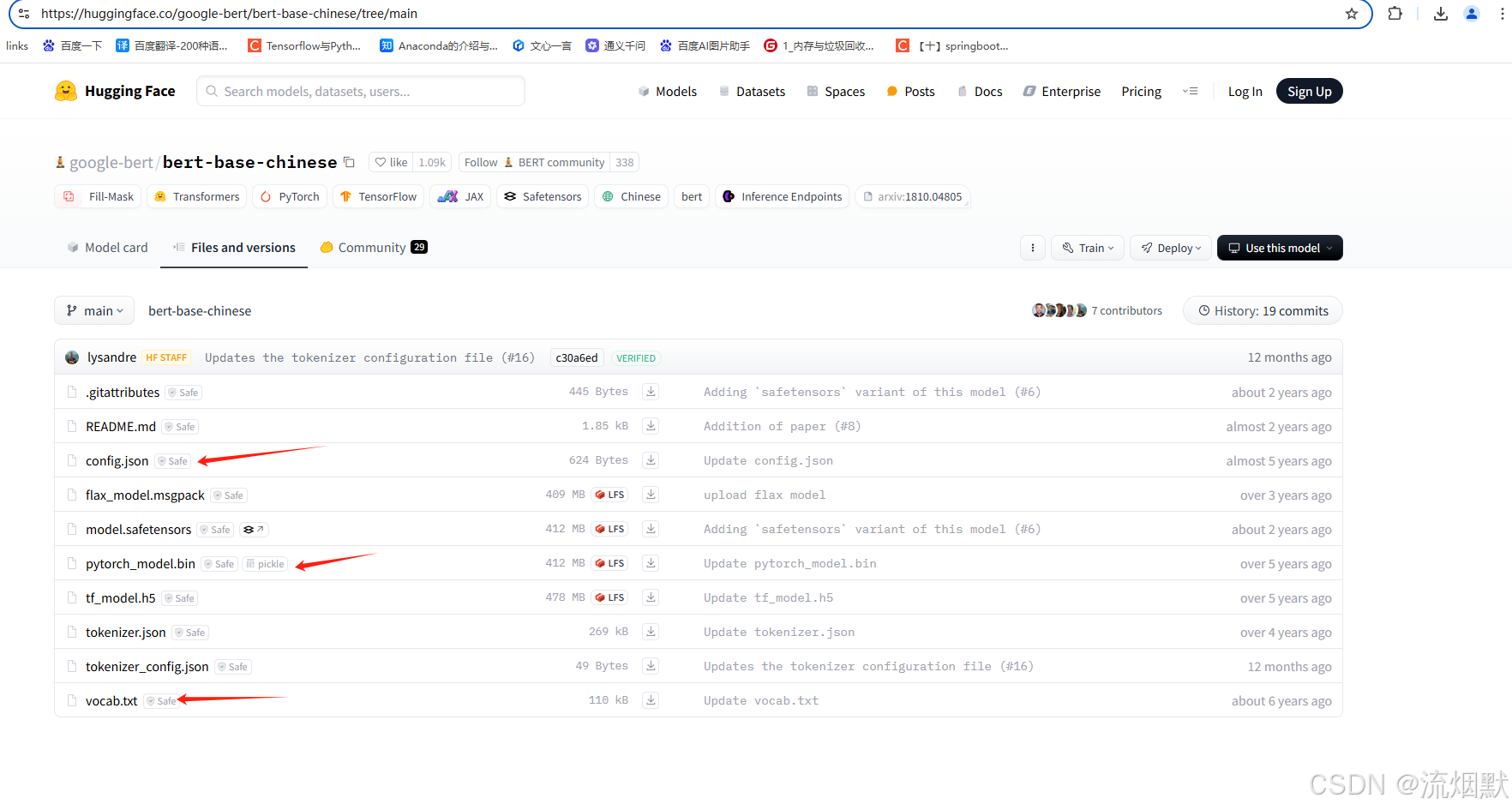OSError: Can‘t load tokenizer for ‘bert-base-chinese‘无法访问https://huggingface.co/models_oserror ...