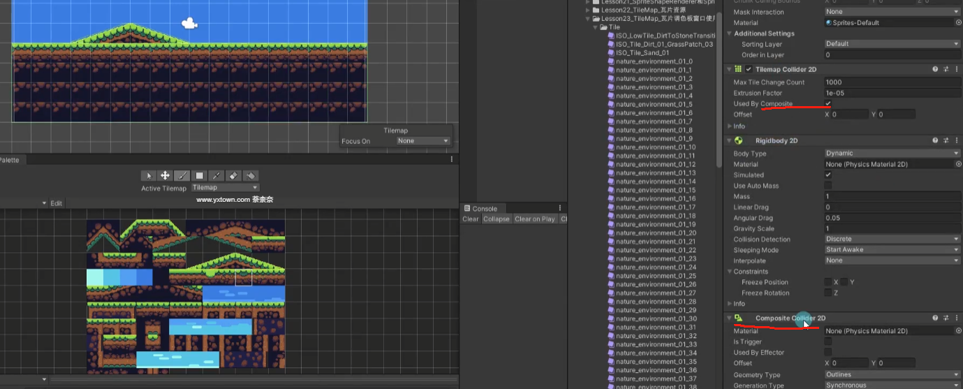 Unity学习--2D相关--[Tilemap]瓦片地图关键脚本和碰撞器_unity 瓦片地图-CSDN博客
