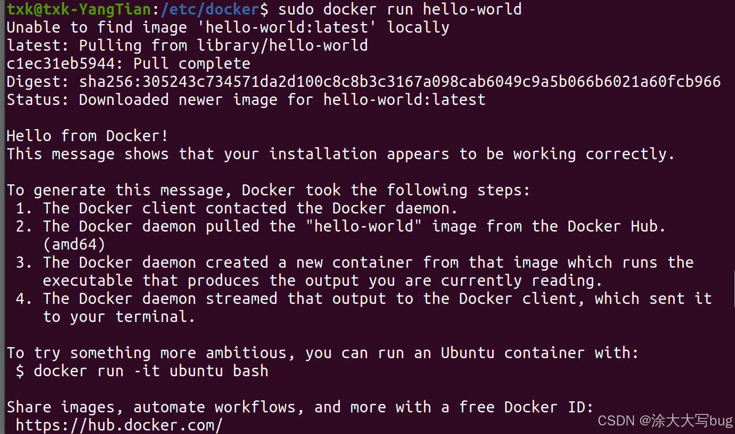 Ubuntu 20.04安装Docker(运行helloworld失败)_ubuntu 20.04安装docker在sudo systemctl status docker查-CSDN博客