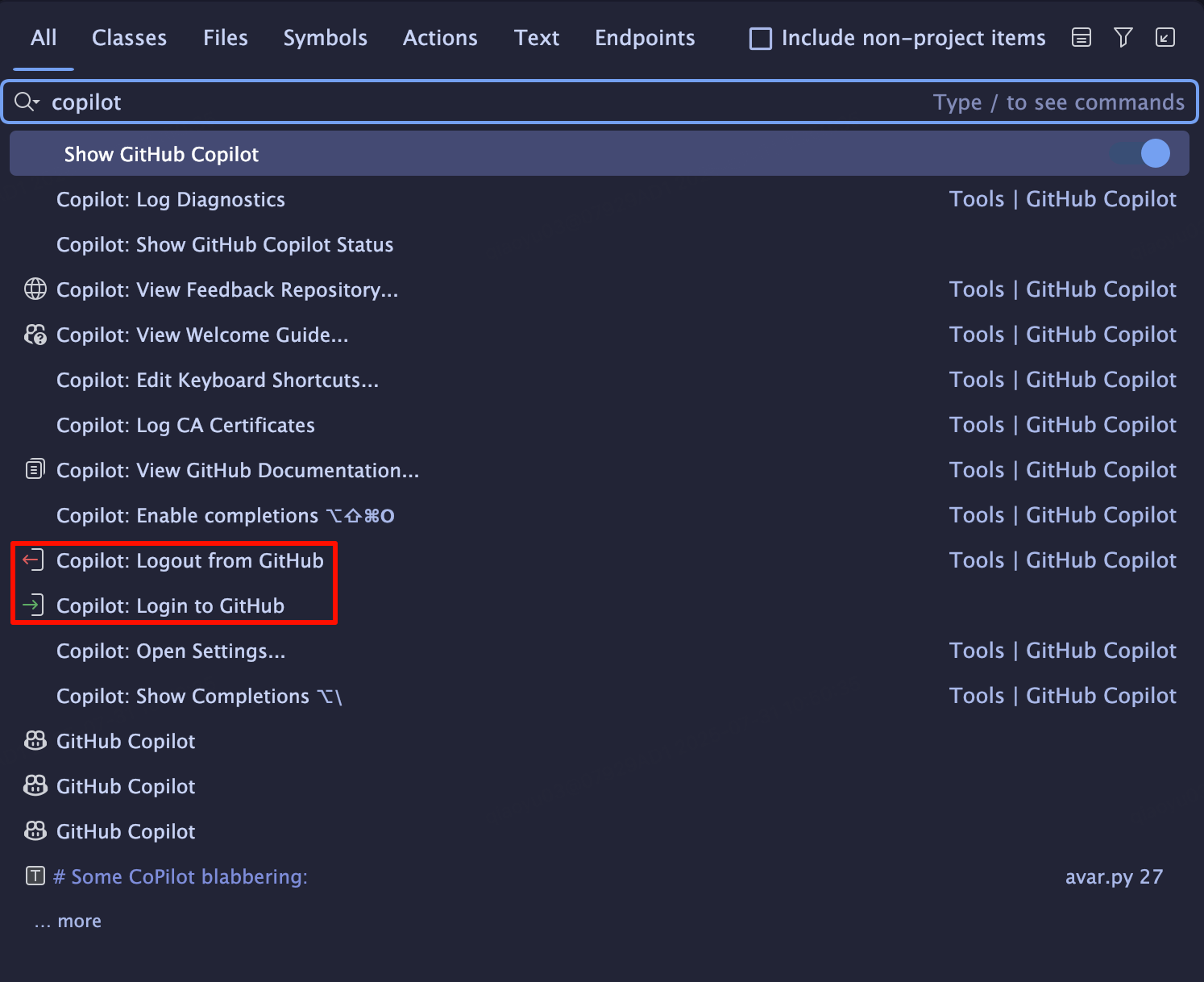 JetBrains类 IDE 切换 copilot 插件账号_goland中github copliot换账号-CSDN博客
