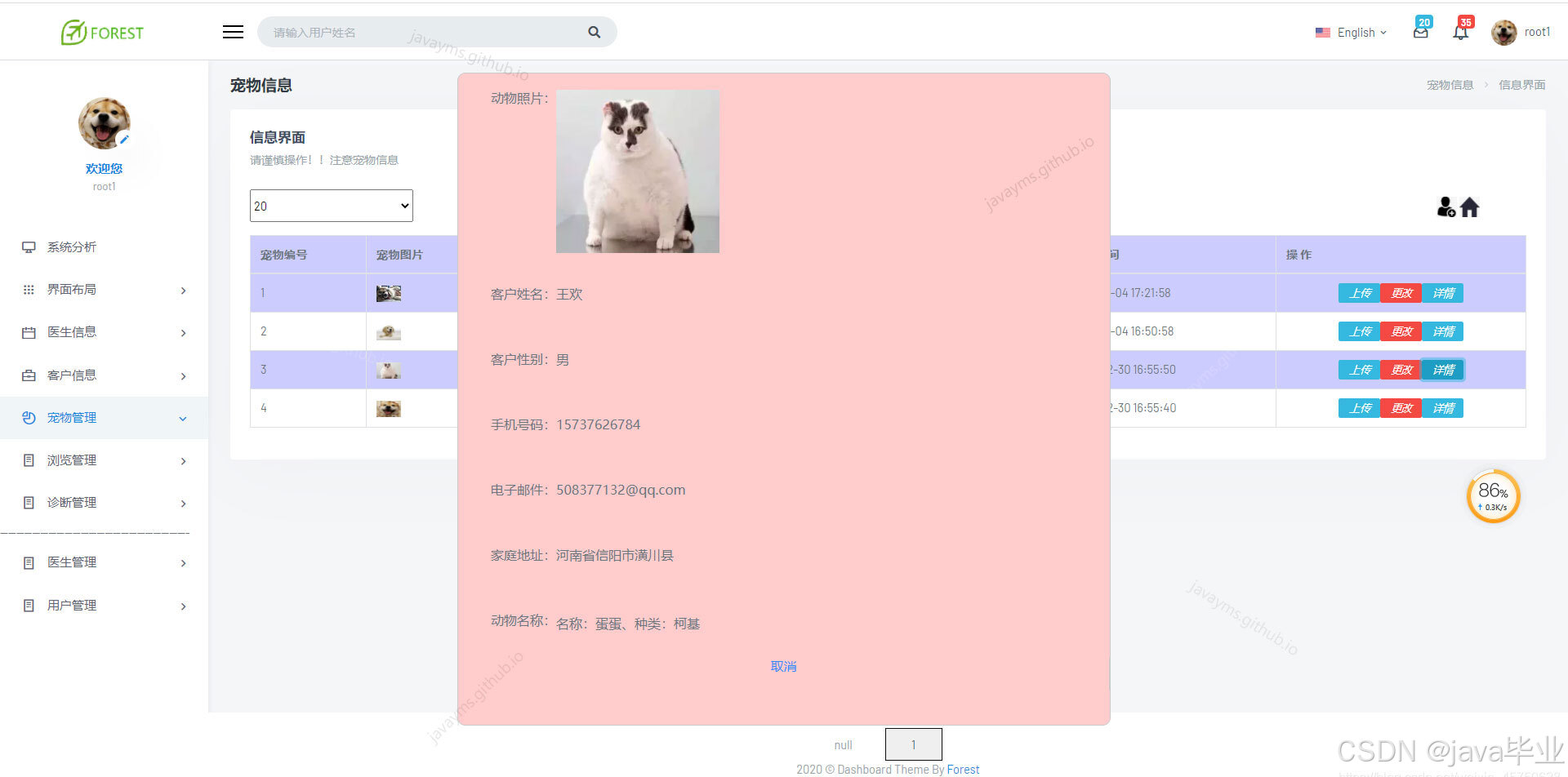 基于javaweb和mysql的springboot宠物医院管理系统设计和实现(java+springboot+ssm+mysql+thymeleaf+html+maven)-CSDN博客