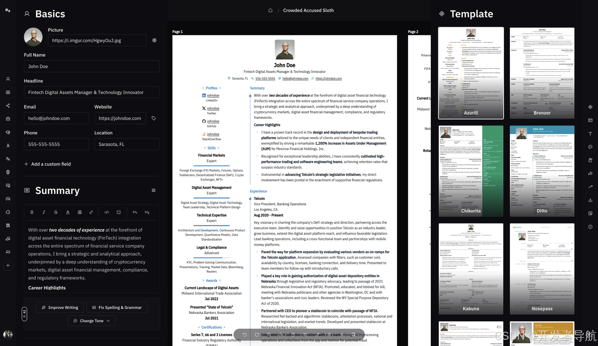 【开发者导航】免费开源的在线简历制作平台：Reactive Resume-CSDN博客