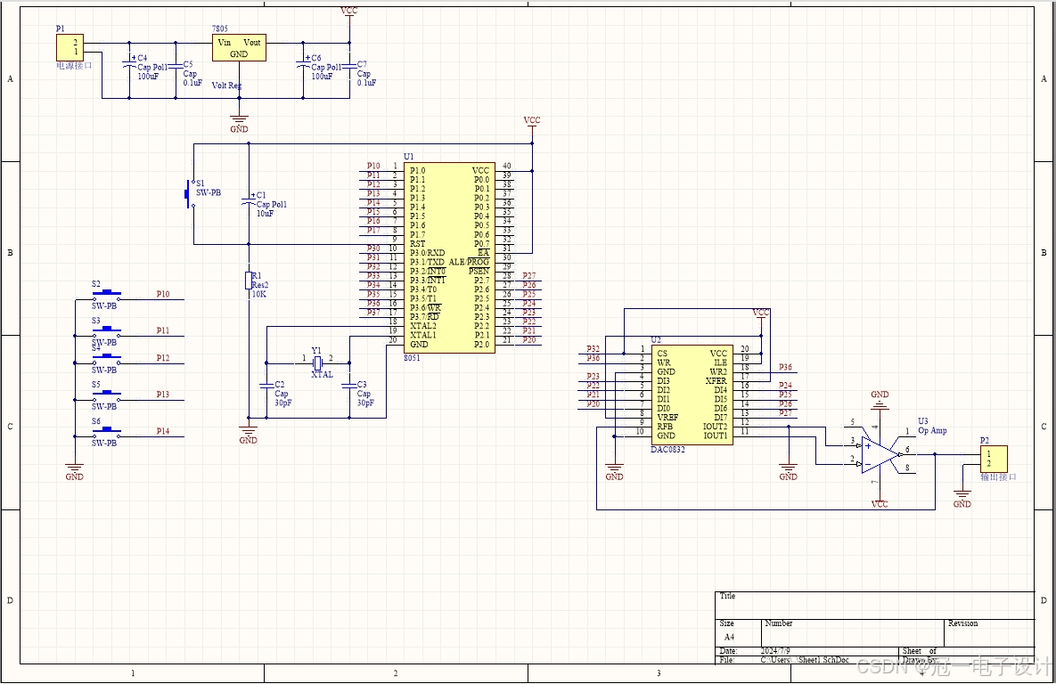 1061、基于51单片机的波形发生器（5种，固定频率，0832）-CSDN博客