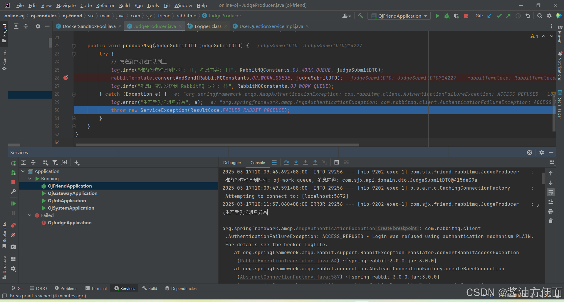 【bug】rabbitmq 异常：ACCESS_REFUSED - Login was refused using authentication mechanism PLAIN-CSDN博客