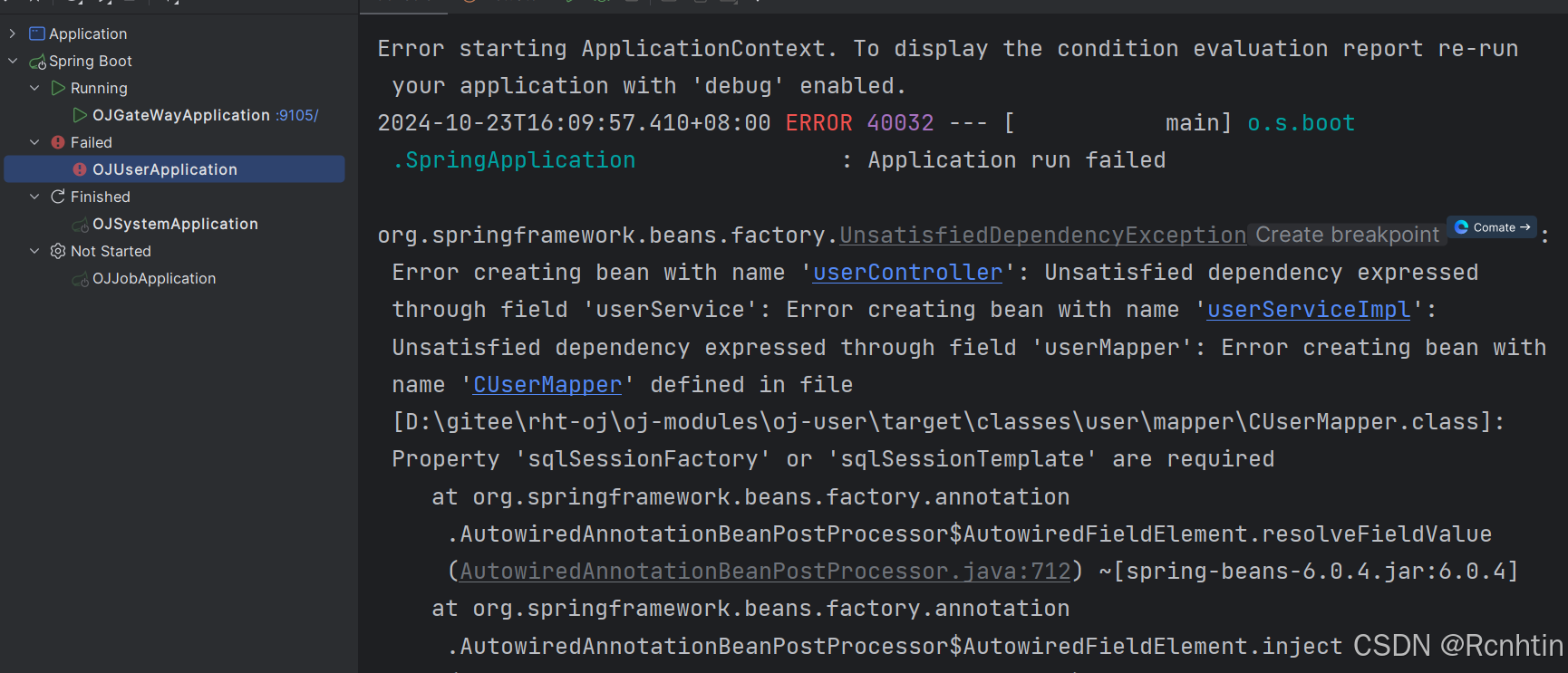 Description:Field userMapper in user.service.impl.UserServiceImpl ...
