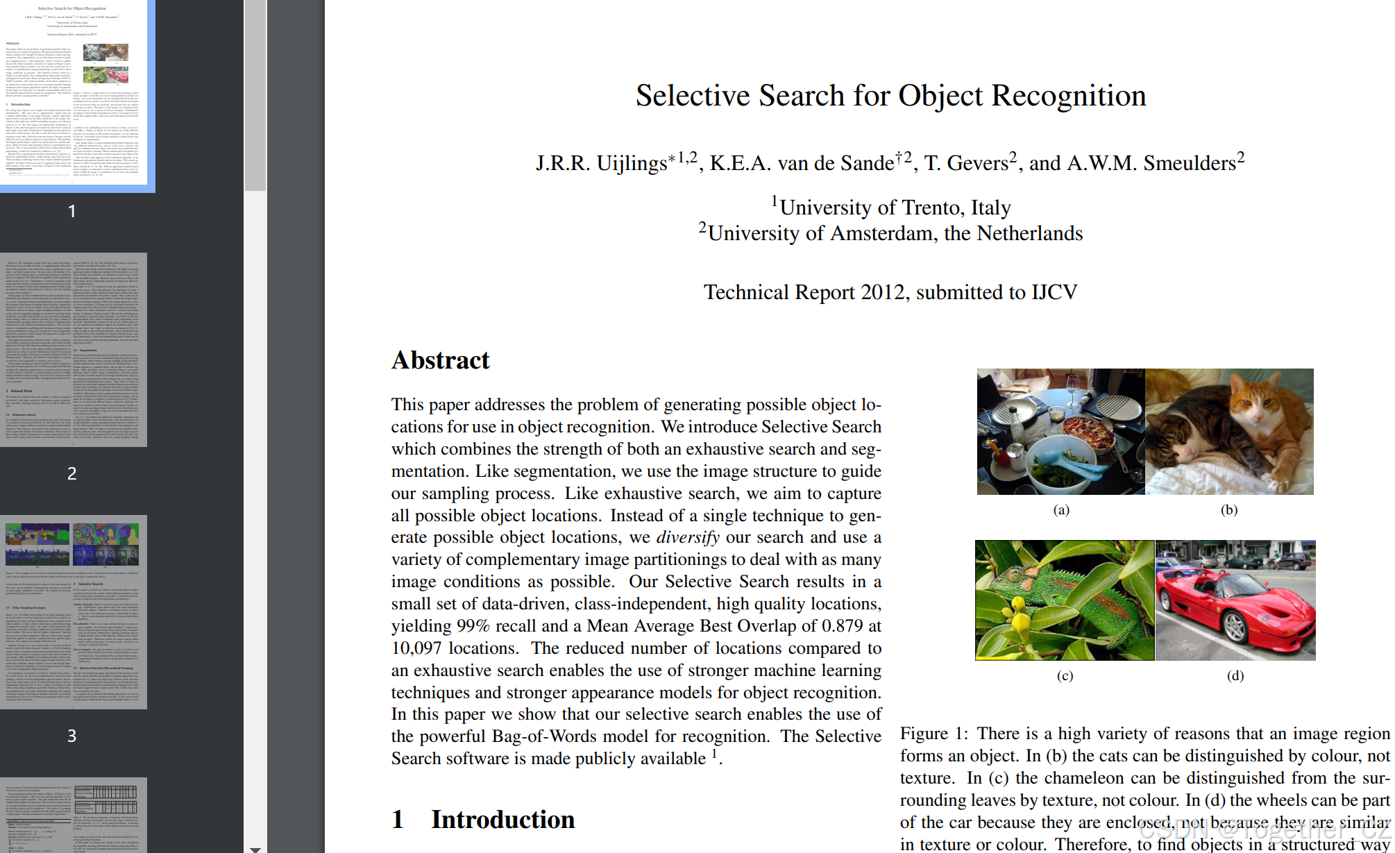 Selective Search for Object Recognition——物体识别的选择性搜索-CSDN博客
