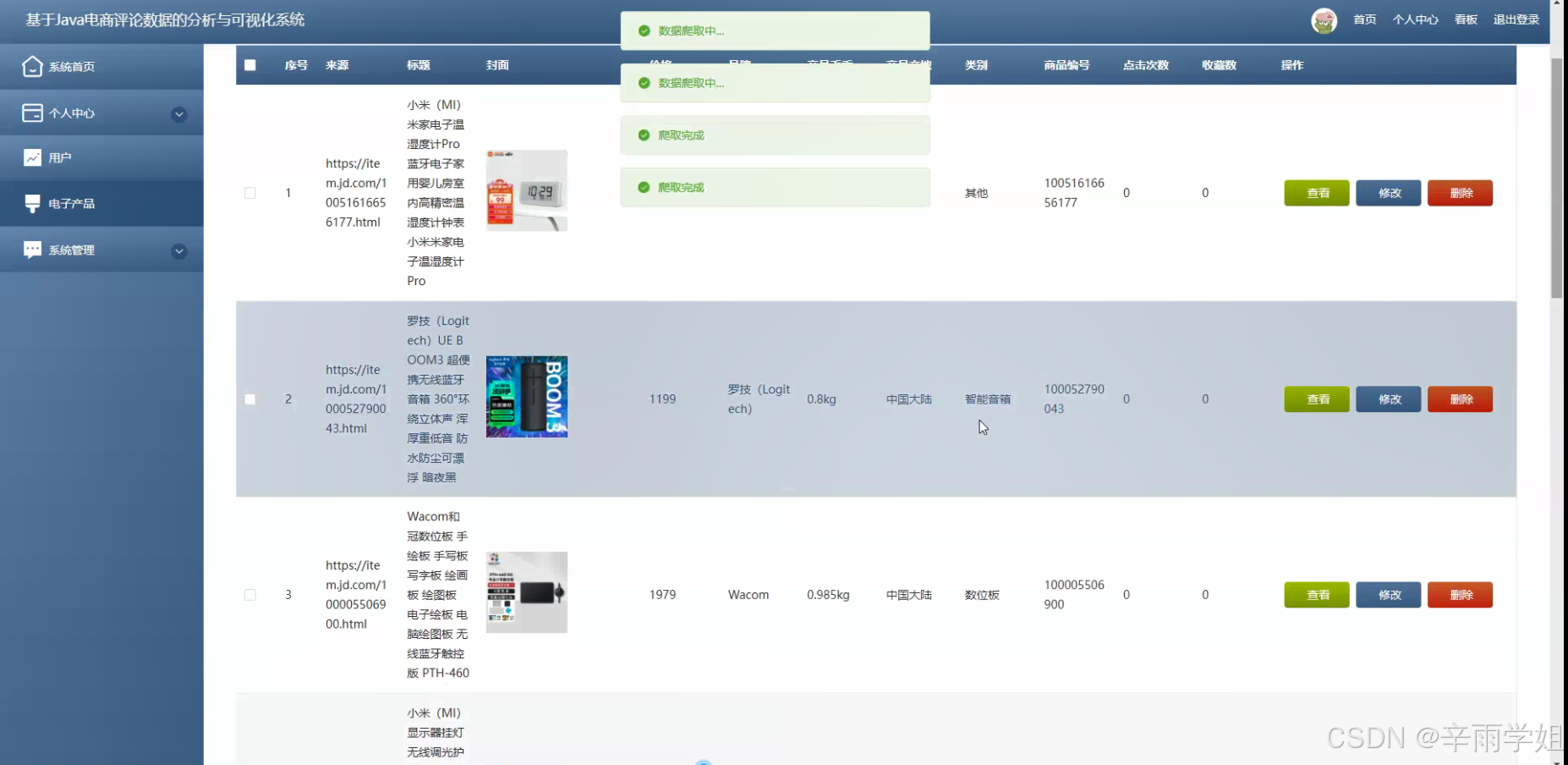 Springboot毕设基于java电商评论数据的分析与可视化系统源码论文部署 Csdn博客