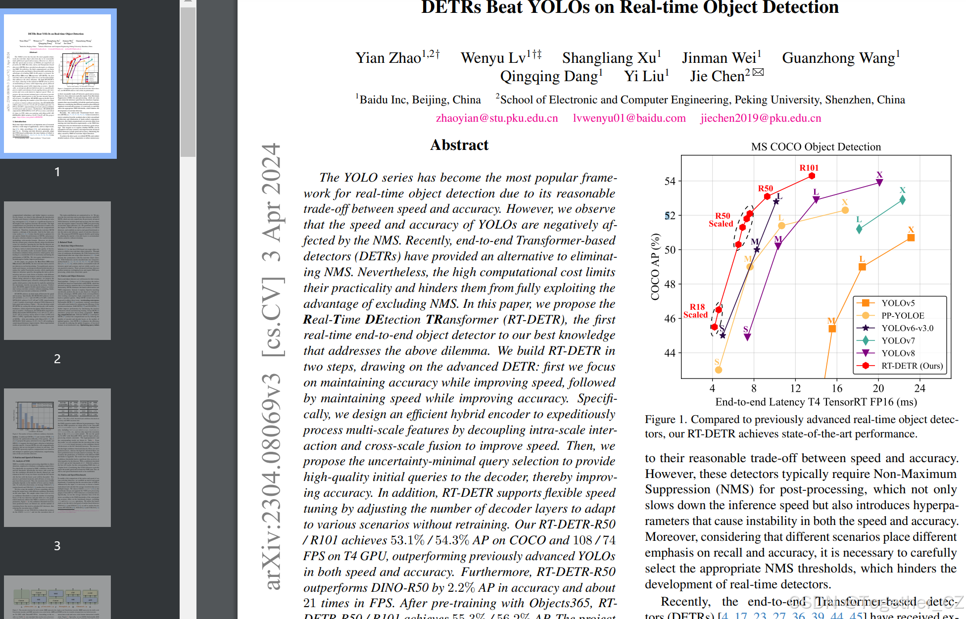 DETRs Beat YOLOs on Real-time Object Detection——DETRs在实时目标检测中超越YOLO-CSDN博客