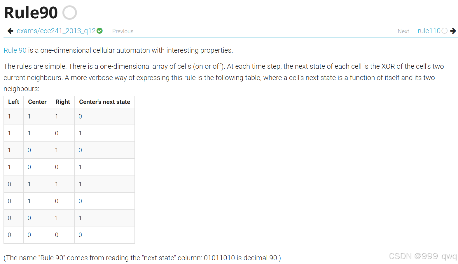 HDLBits练习24 - Rule 90-CSDN博客