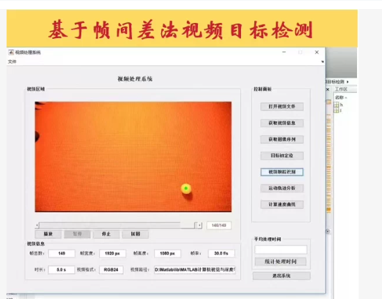 Matlab基于帧间差法进行视频目标检测 帧间差分法是一种通过对视频图像序列中相邻两帧作差分运算来获得运动目标轮廓的方法，它可以很好地适用于存在多个运动目标和摄像机移动的情况。当监控场景中出现 ...
