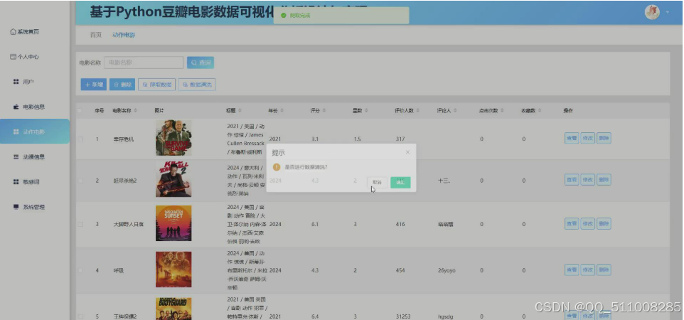 python+springboot+django/flask的豆瓣电影数据可视化分析设计与实现 大数据 可视化分析-CSDN博客