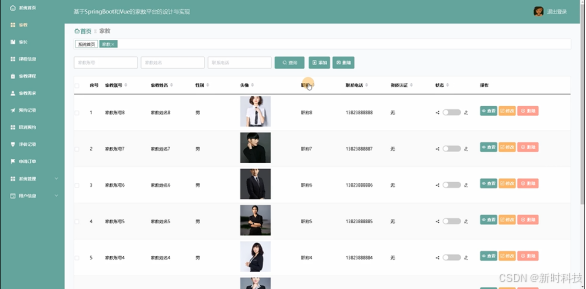 计算机毕业设计springboot基于和vue的家教平台的设计与实现 基于spring Boot与vuejs的在线家教服务平台开发与实践 利用spring Boot和vue构建的家教管理系统