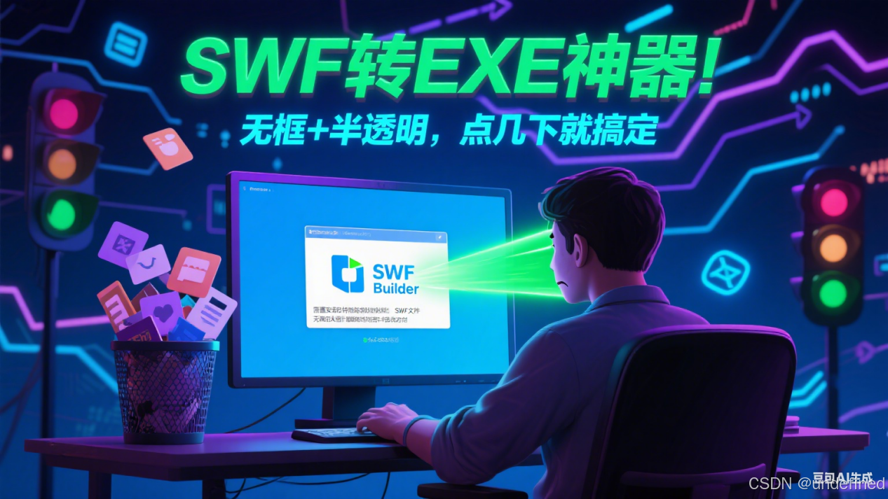 SWF 转 EXE 神器！无框 + 半透明，点几下就搞定_swf转exe-CSDN博客