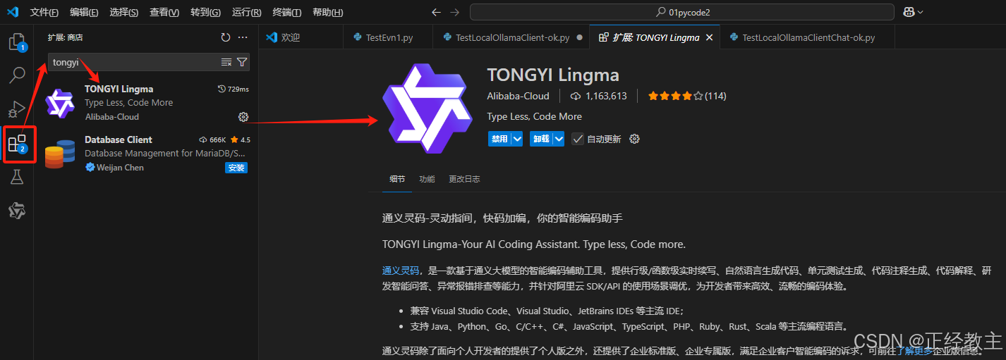 【菜鸟飞】给vsCode安装AI的翅膀 TONGYI Lingma（通义灵码）_vscode lingma-CSDN博客