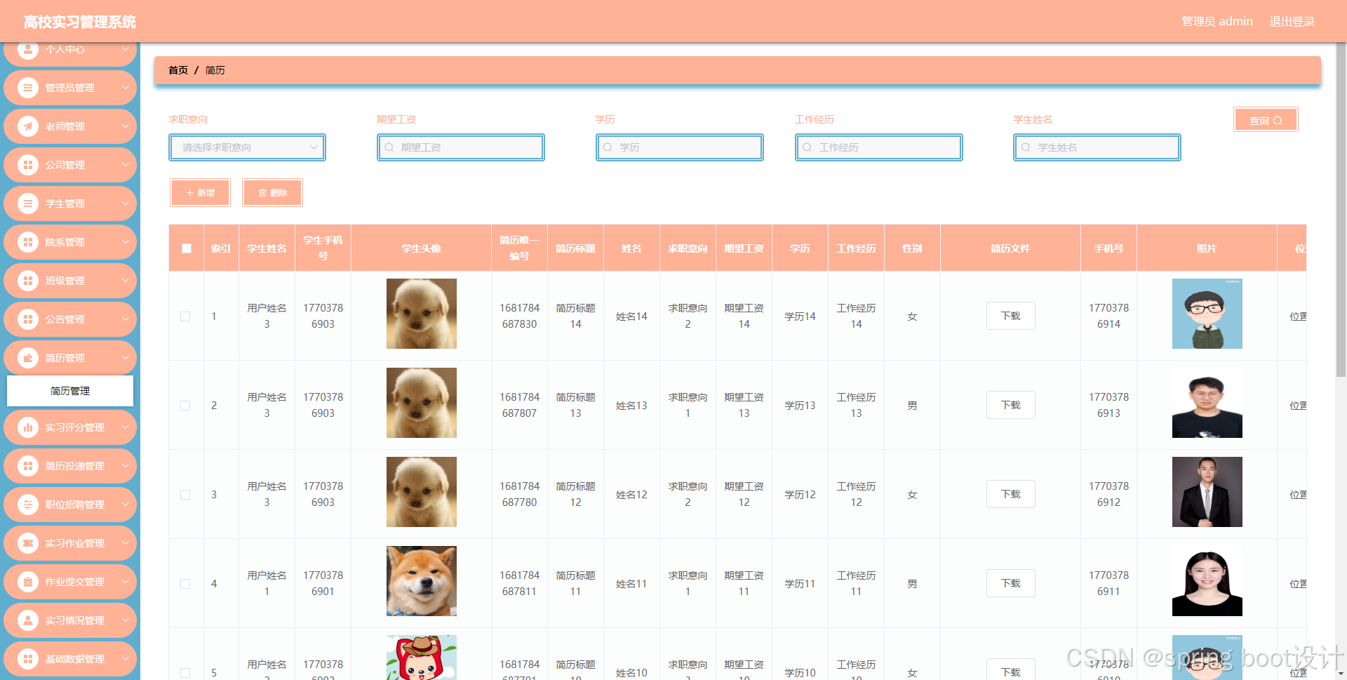基于spring Boot的高校实习管理系统的设计与实现基于spring Boot的高校社会实践管理系 统的设计与实现 Csdn博客