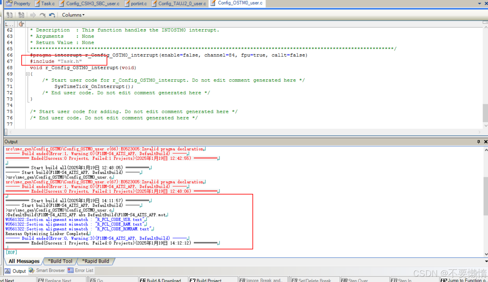 CS+ #pragma interrupt 语句编译报错问题记录-CSDN博客