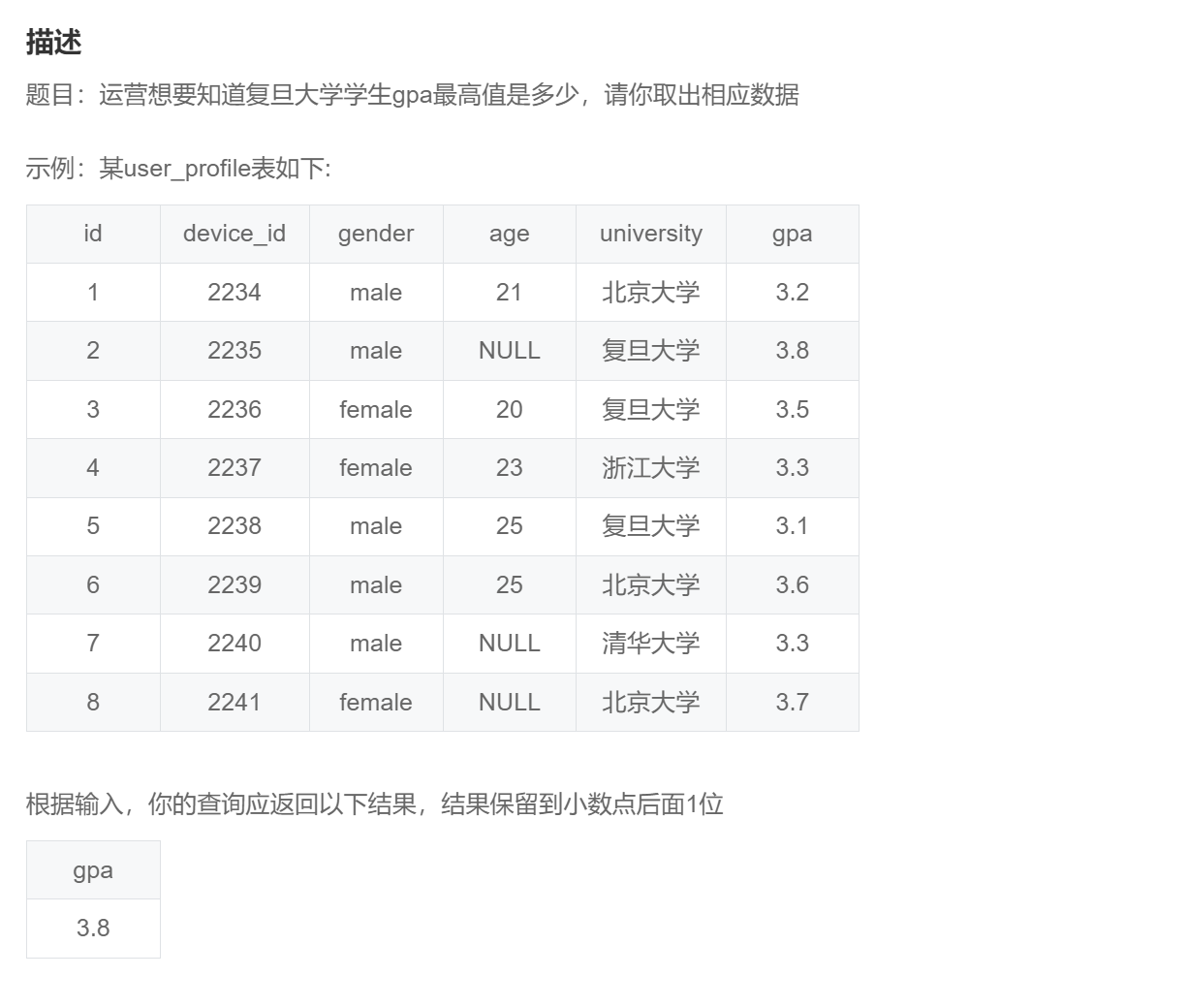 牛客题库(SQL快速入门篇1-42题-mysql版)_牛客网sql快速入门答案-CSDN博客