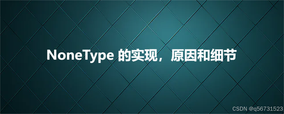 NoneType 的实现，原因和细节_python 赋值 nonetype-CSDN博客