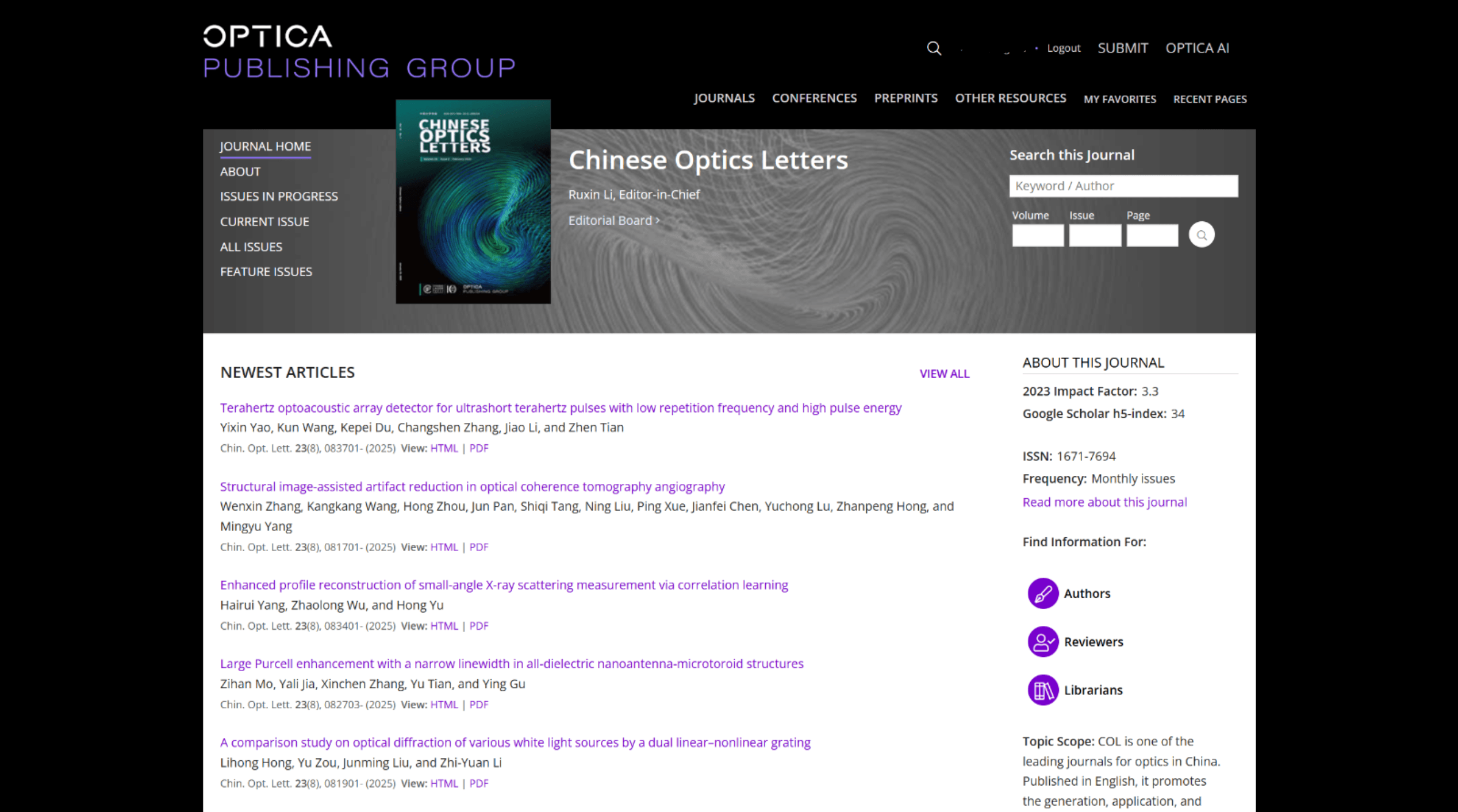 Chinese Optics Letters (COL) 投稿指南_col期刊-CSDN博客
