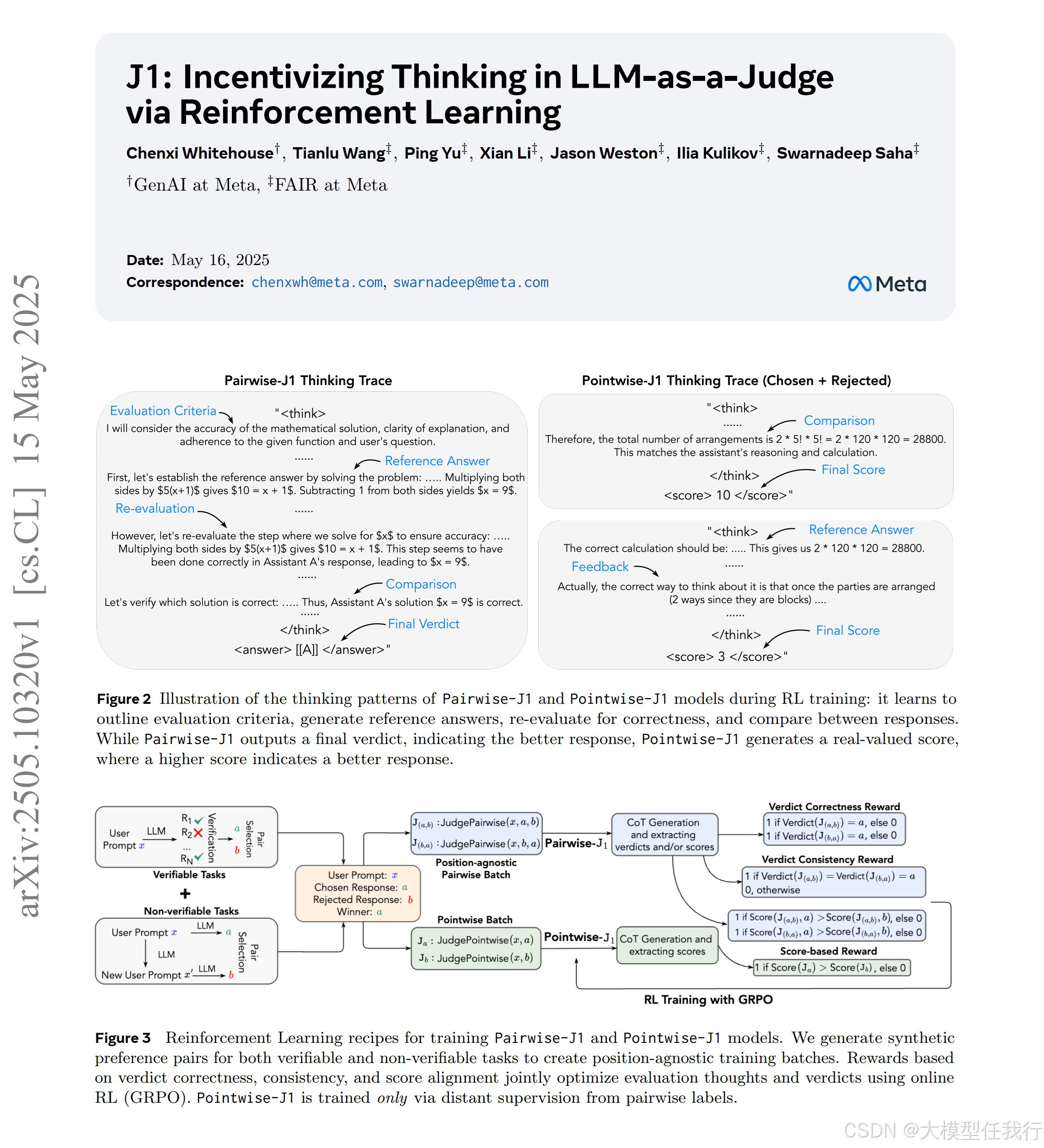 Meta：强化学习优化LLM评估器_j1: incentivizing thinking in llm-as-a-judge via r-CSDN博客
