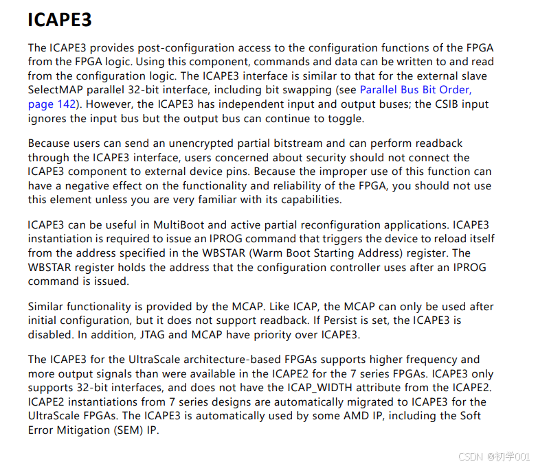 Xilinx FPGA Multiboot-使用ICAPE2原语和ICPAE3原语使用-CSDN博客