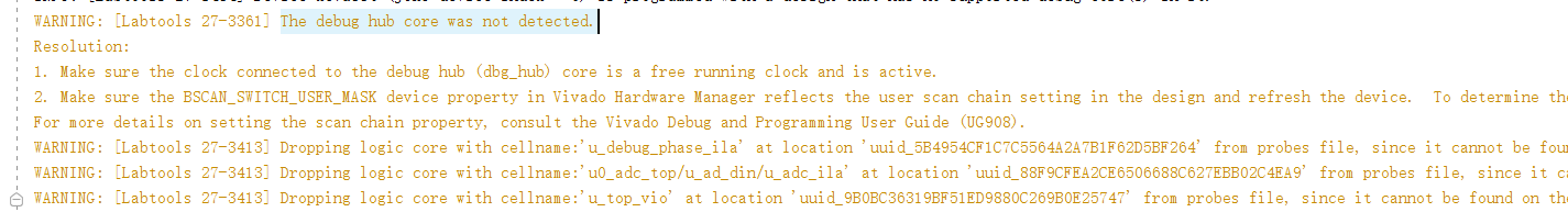 vivado没有弹出ILA界面，vivado报错The debug hub core was not detected.-CSDN博客