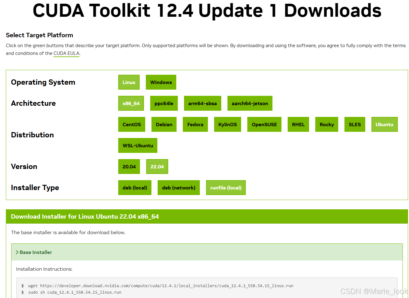 远程服务器Linux安装GPU版本的pytorch_linux安装cuda12.4-CSDN博客