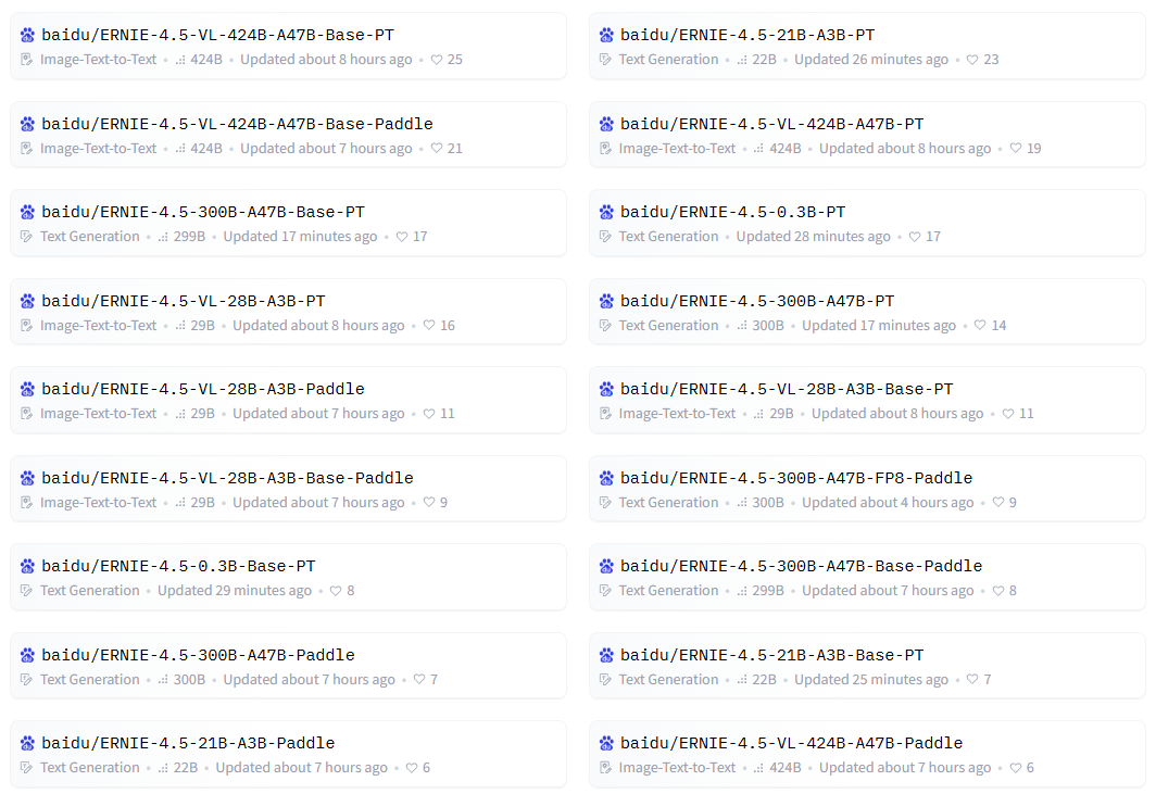 百度开源多模态模型速览：ERNIE-4.5-300B/21B/0.3B-A47B/A3B-Base-Paddle/PT_ernie-4.5-300b-a47b-CSDN博客