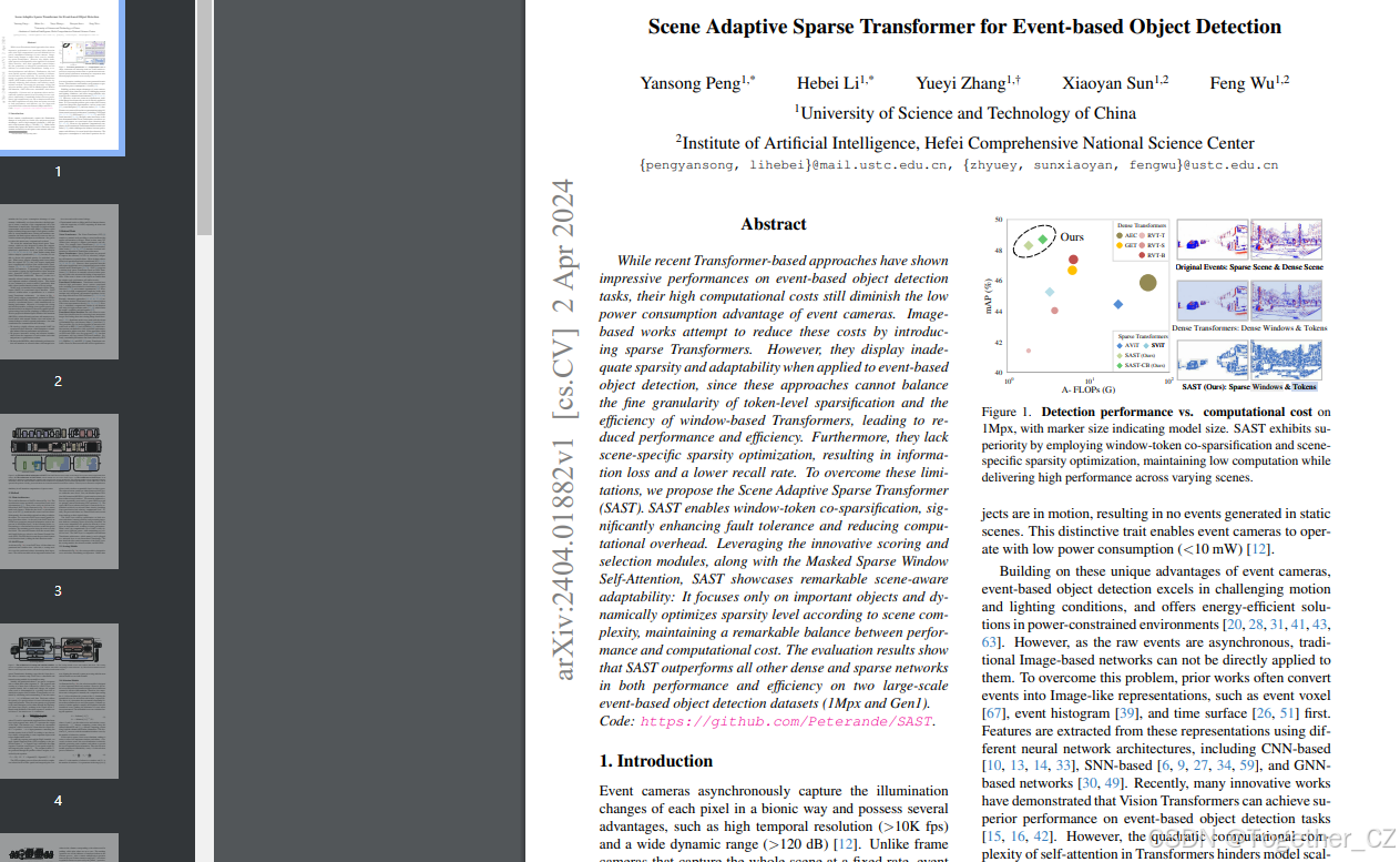 SCST：Scene Adaptive Sparse Transformer for Event-based Object Detection—基于事件的目标检测的场景自适应稀疏 ...