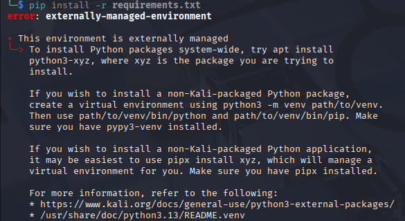 pip install报错：error: externally-managed-environment_pip install error: externally-managed ...