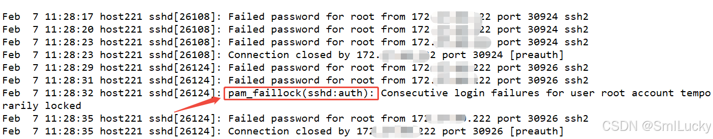 【linux运维-sshd】pam_faillock: Consecutive login failures for user root account temporarily locked ...