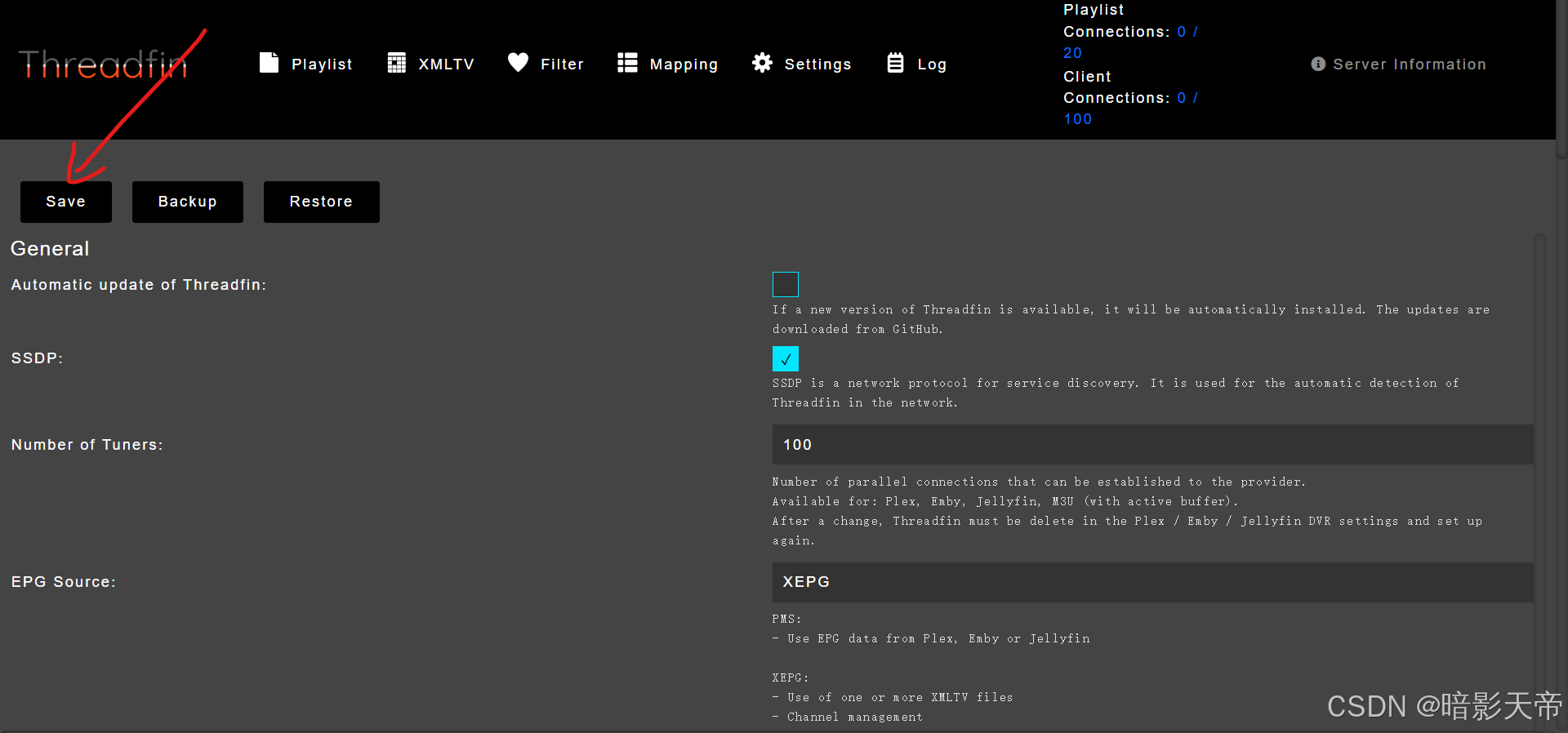 Threadfin和本地搭建的iptv直播源教程-CSDN博客