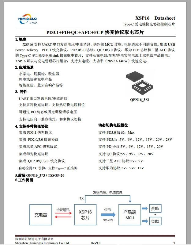 讲解什么是PD快充诱骗协议芯片，XSP16诱骗协议芯片支持全协议及可通过串口读取充电器功率信息-CSDN博客