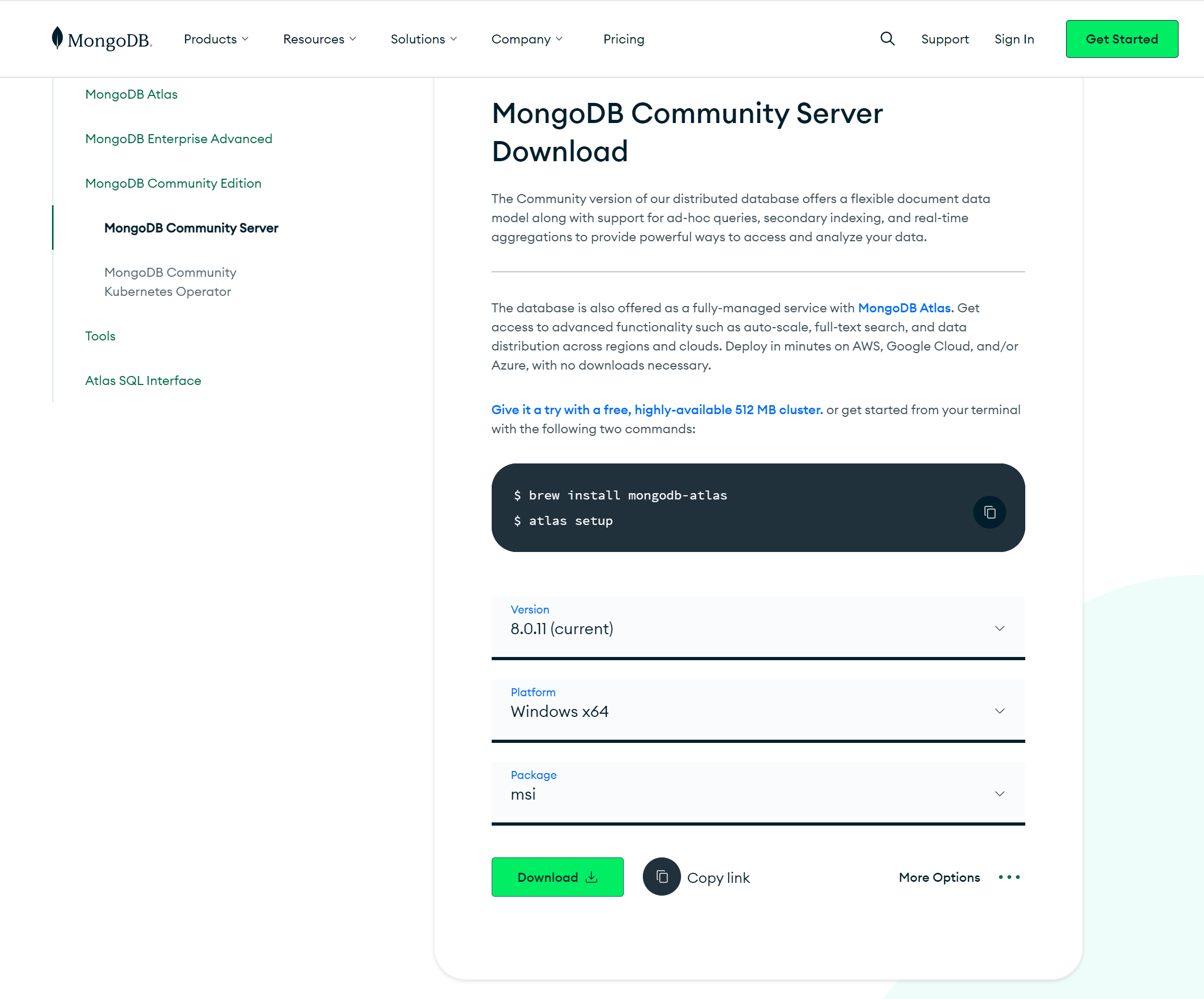Windows下安装MongoDB+GUI（MongoDB入门）_windows mongodb c++ dirver came-gui安装-CSDN博客