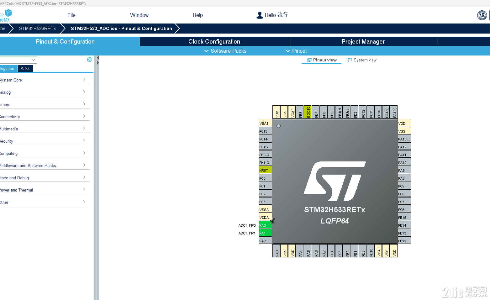 Stm32h5 【stm32 Nucleo 64测评】adc单端采集测试 Csdn博客