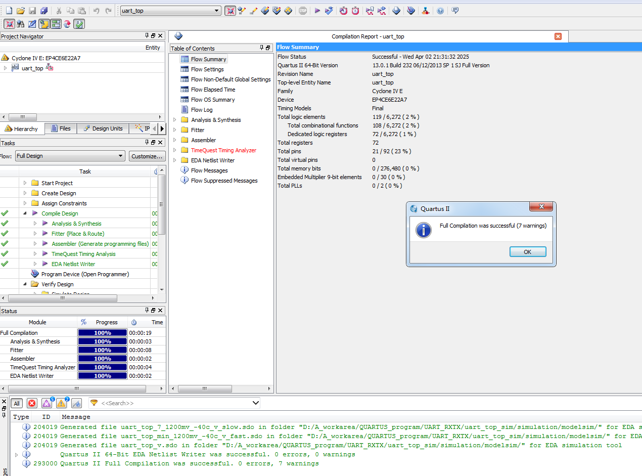 uart异步串口通信电路设计Verilog代码Quartus FPGA_C4_V2.1实验板_usart电路设计-CSDN博客