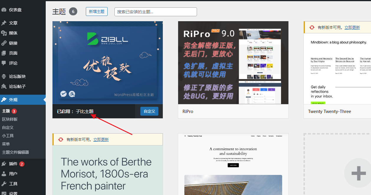WordPress主题Zibll子比主题zibll-V8.1绕权版+安装教程_子比主题8.1-CSDN博客