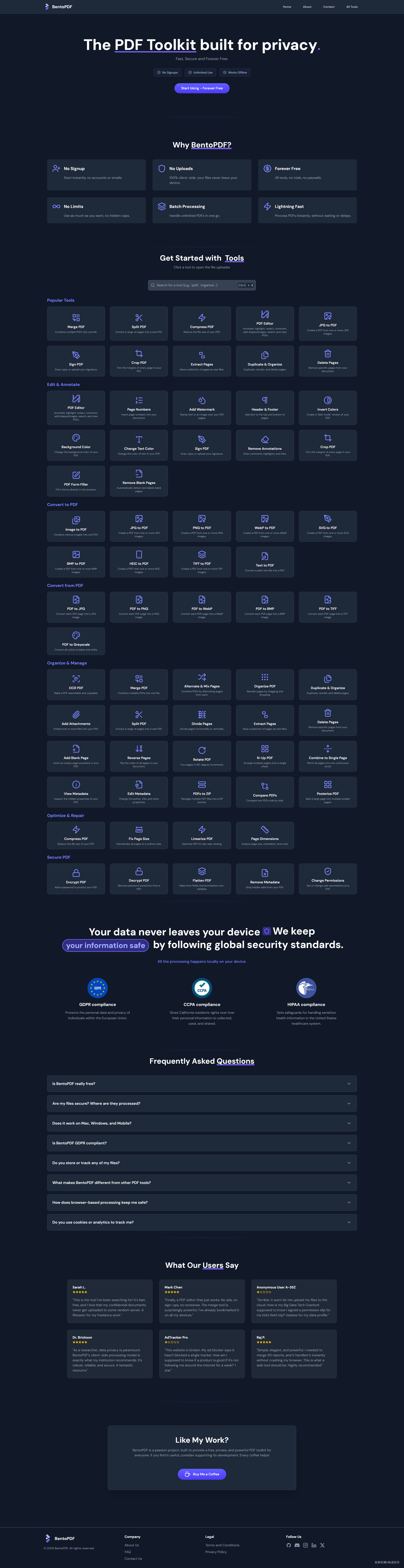 BentoPDF：隐私优先的浏览器端PDF工具箱-CSDN博客