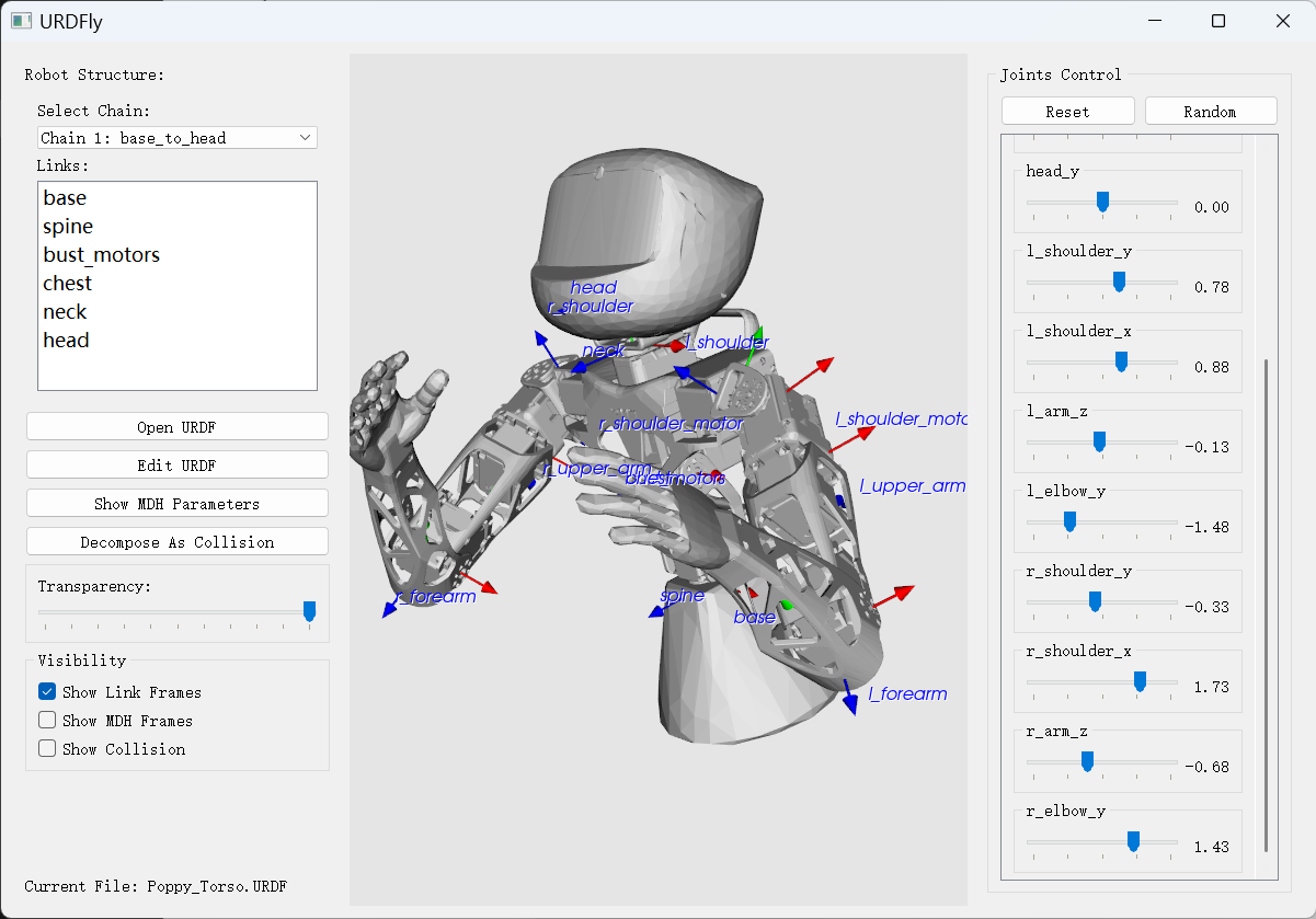 URDFly 轴可视化 URDF编辑 MDH参数转换等-CSDN博客