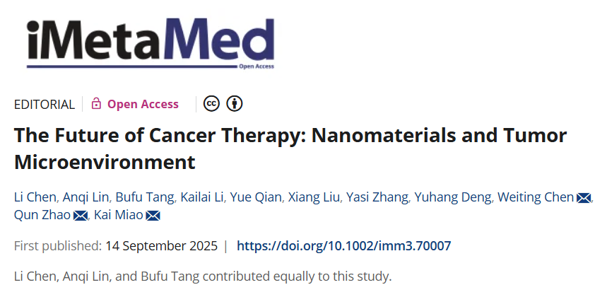 iMetaMed | 澳门大学苗凯组-深度探讨纳米材料在肿瘤微环境调控中的应用与挑战-CSDN博客