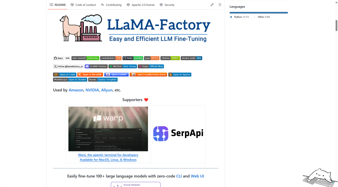 Github-LLaMA Factory：百种大语言模型一站式高效微调平台-CSDN博客