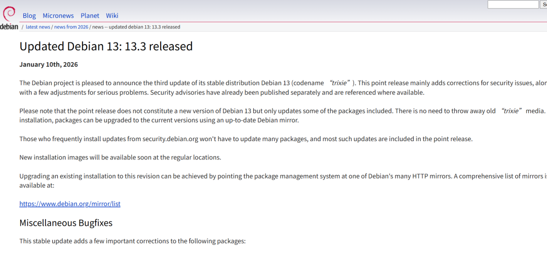 Linux Debian 13.3 正式发布！带你体验一次无感升级-CSDN博客