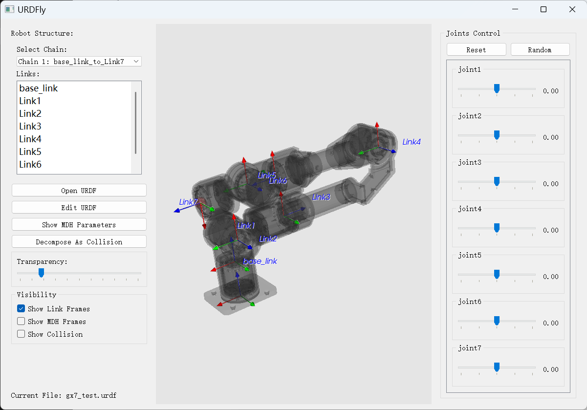 URDFly 轴可视化 URDF编辑 MDH参数转换等-CSDN博客