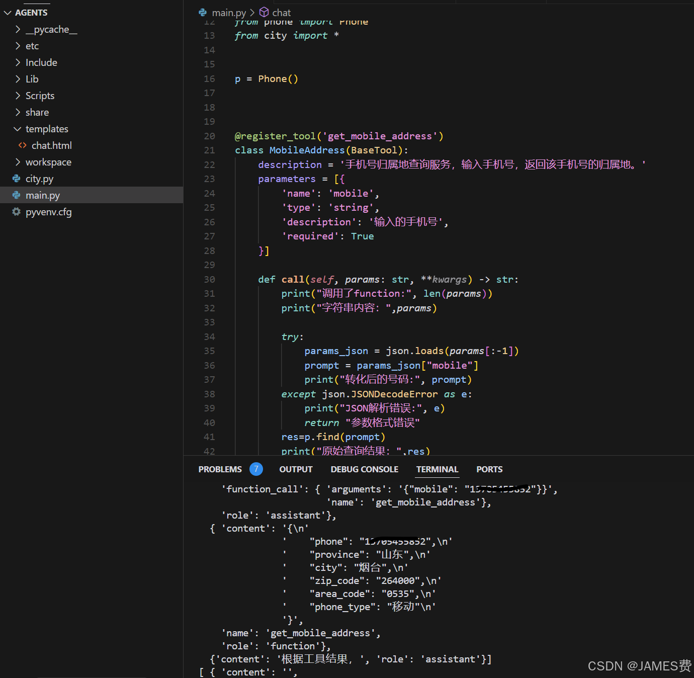 Python机器人Agent编程——实现一个本地大模型和爬虫手机号归属地天气查询系统完整实现（附源码）-CSDN博客