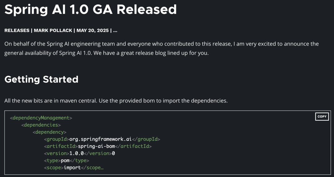 Spring AI 1.0 正式发布，让 Java 再次伟大！！_java_Java技术栈-DeepSeek技术社区