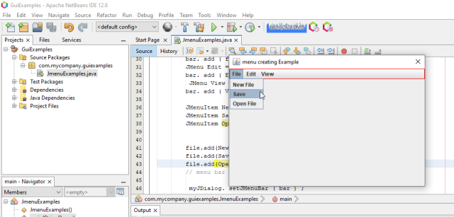 Creating JMenu in java using Netbeans with Examples-CSDN博客