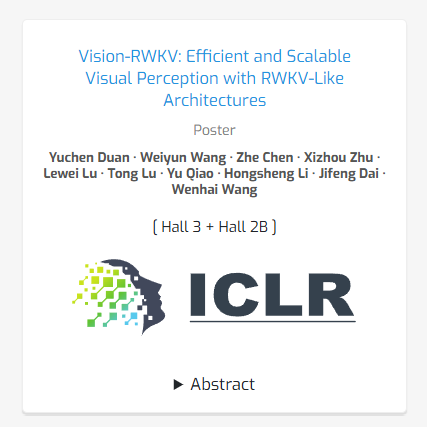 RWKV社区四月动态：大量学术研究、G1 1.5B发布，Vision-RWKV入选ICLR 2025 Spotlight..._vision rwkv-CSDN博客