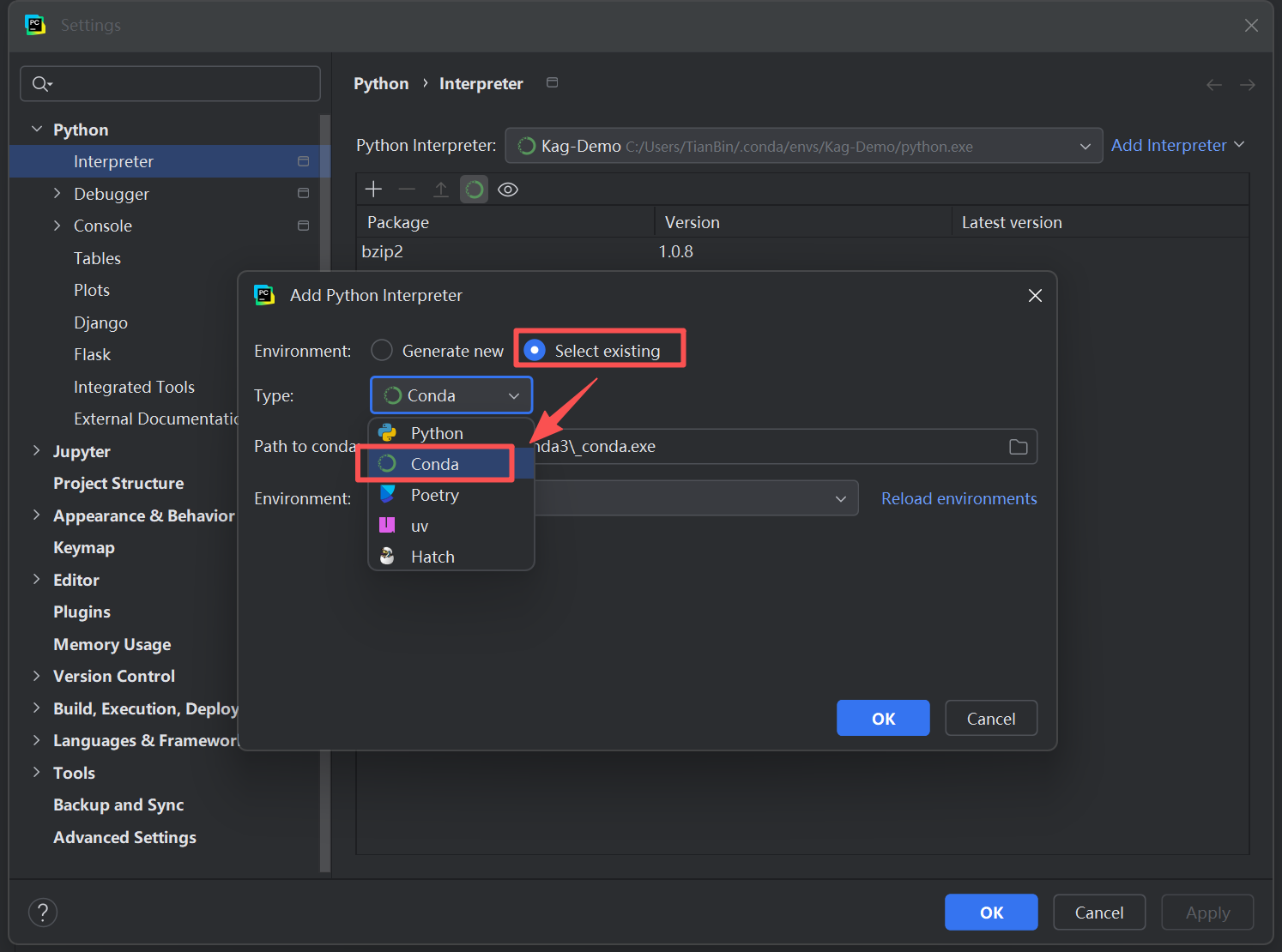 PyCharm配置Conda_pycharm配置 conda-CSDN博客