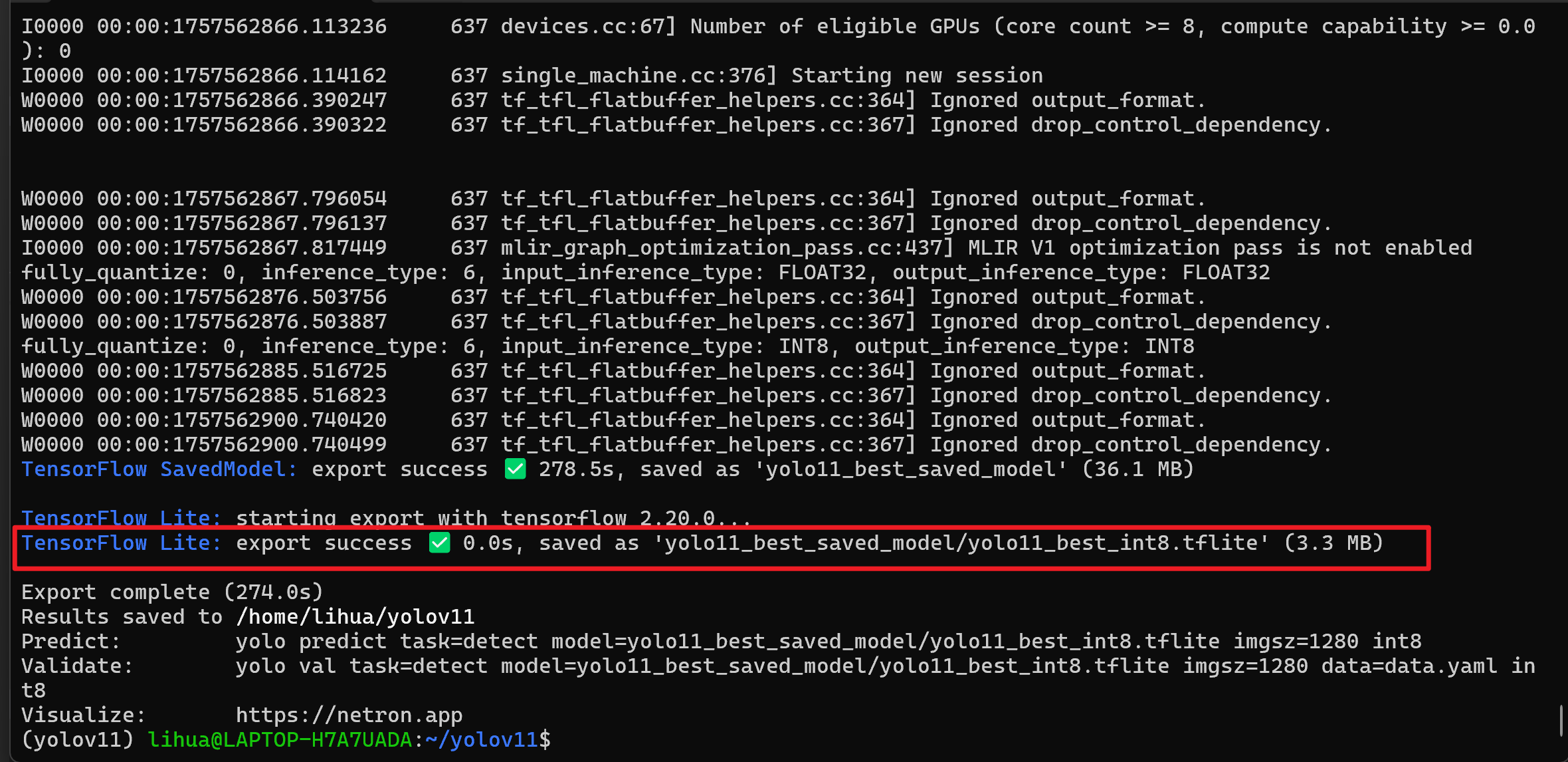 yolo权重文件.pt格式转为TensorFlow Lite权重.tflite格式_yolo转tflite-CSDN博客